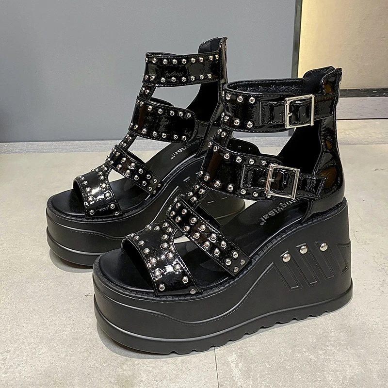 2025 Gladiator Wedge Sandals Women's Summer New Fish Mouth Hollow ...