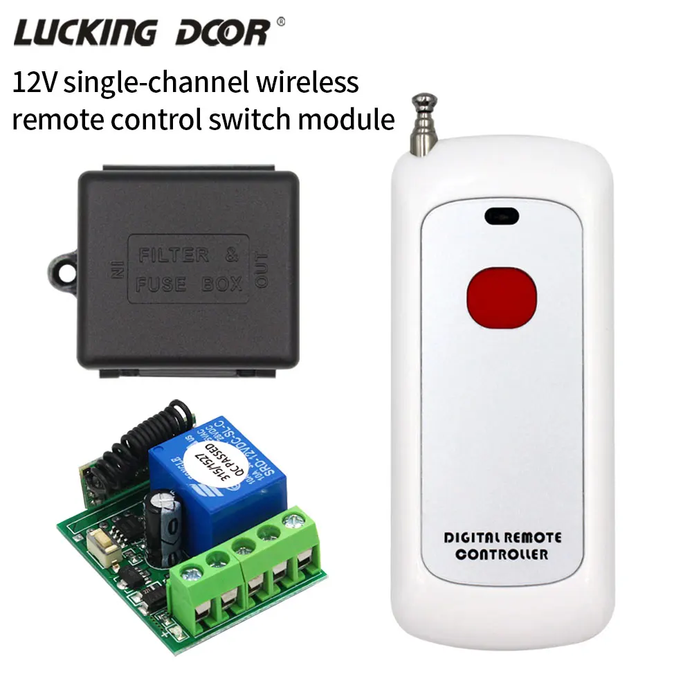 DC12V-433Mhz-RF-Wireless-Remote-Control-Switch-relay-1CH-Receiver-Module-Learn-code-Transmitter ...