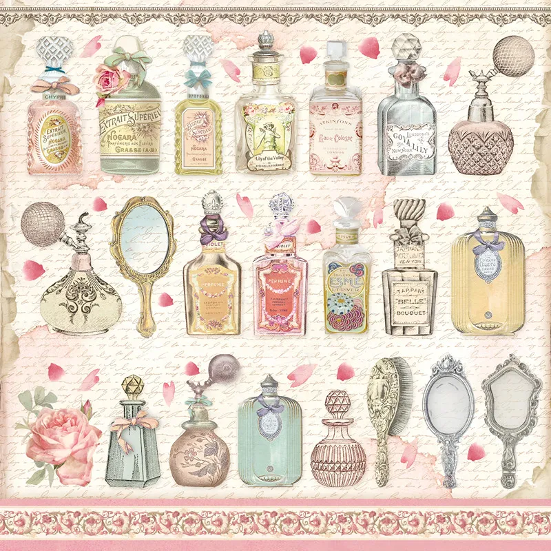 Parfum-Fles-Rose-Stickers-Diy-Scrapbooking-Junk-Journal-Vintage-Label ...