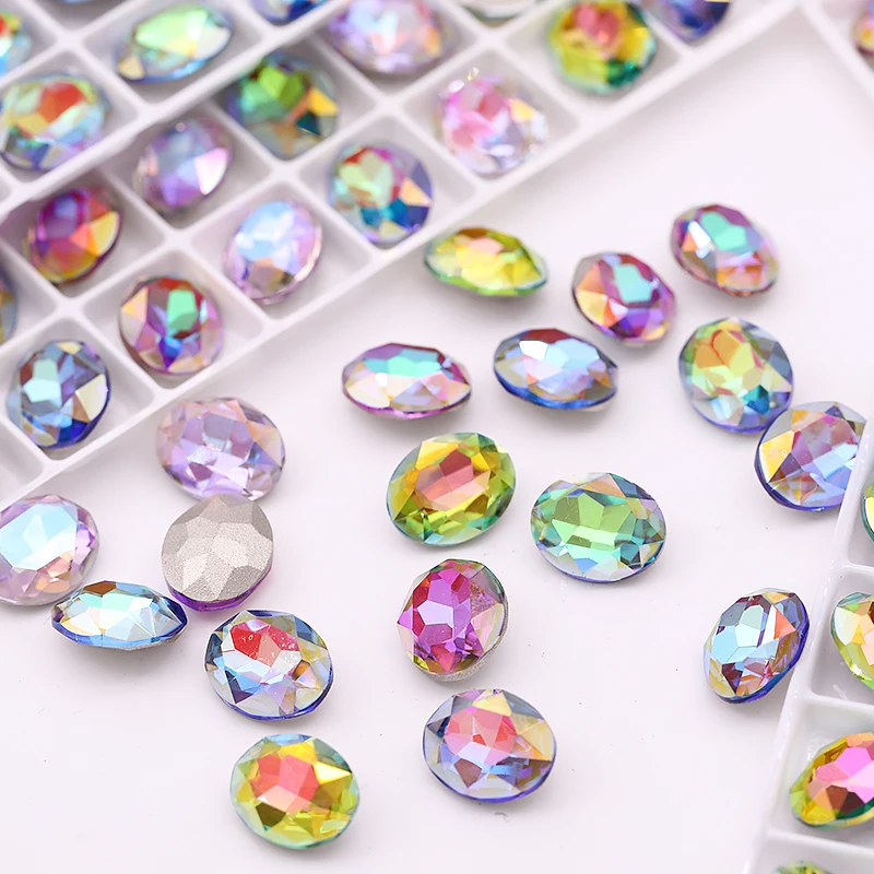 8x10mm-Oval-Stones-K9-Glass-Rhinestones-Glitter-Crystal-Stones ...