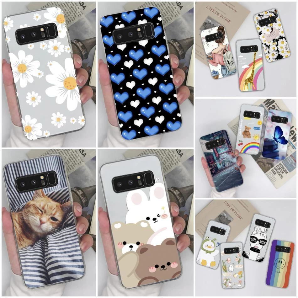 For Samsung Note 8 Case Soft Silicone Shockproof Cute Butterfly Love ...