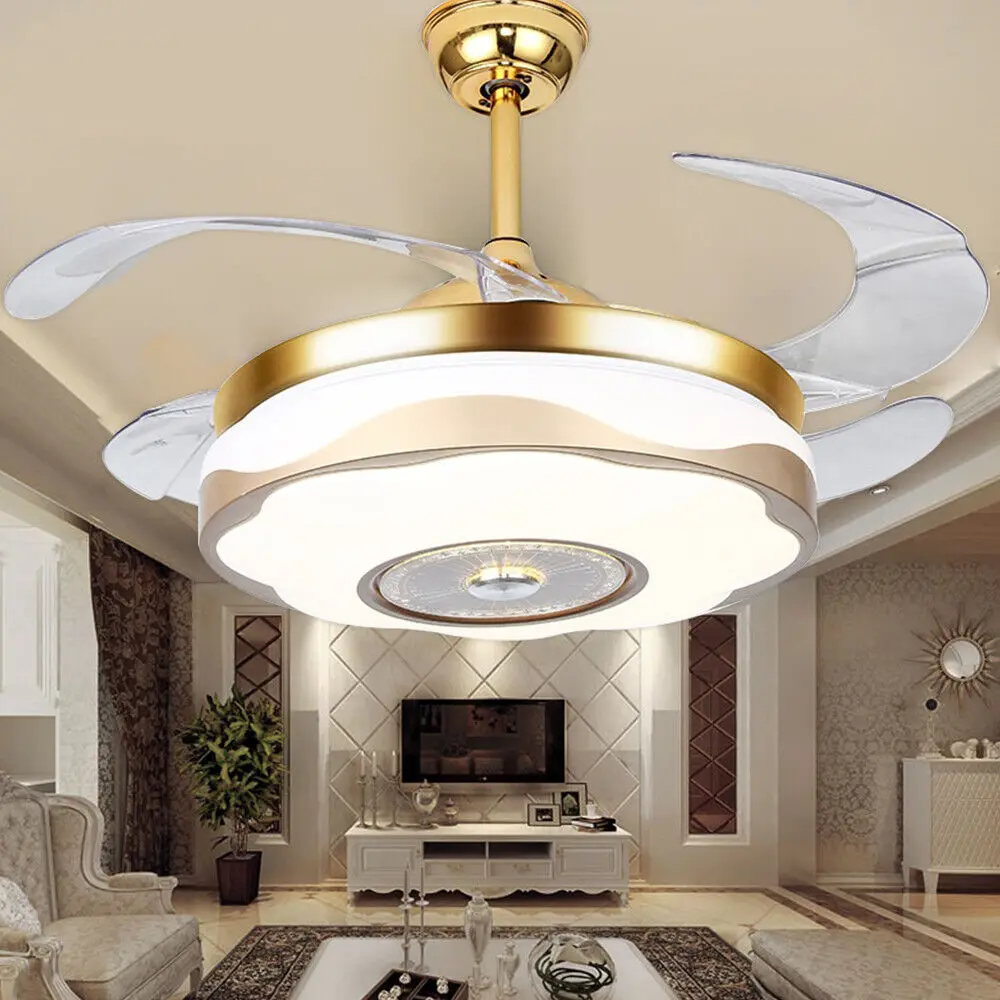 42-Ceiling-Fans-With-Light-Decorative-Invisible-Fan-Chandelier-Remote ...