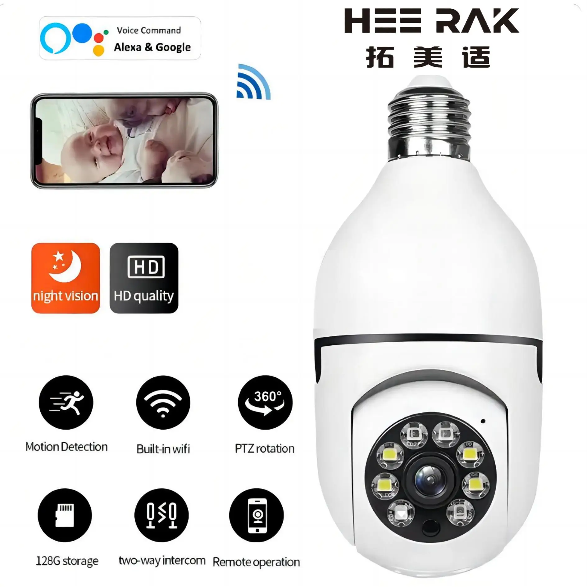 5G-Bulb-E27-Surveillance-Camera-Full-Color-Night-Vision-Automatic-Human ...