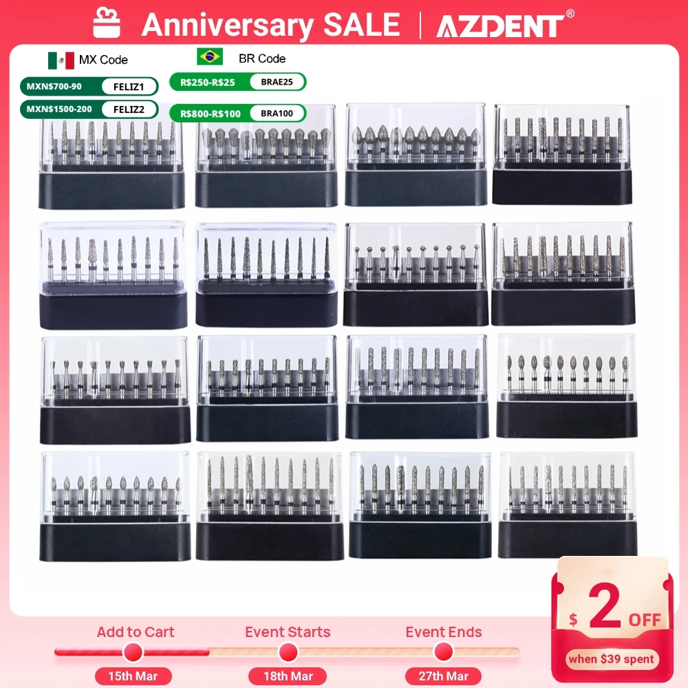 Azdent-Dental-FG-Diamante-Burs-Brocas-Handpiece-de-alta-velocidade ...