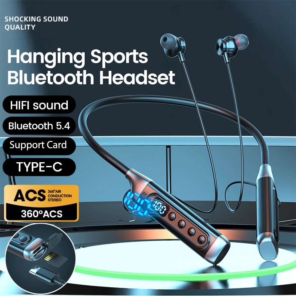 Neckband-Hi-Fi-Fones-De-Ouvido-Sem-Fio-Bluetooth-5-4-Fones-De-Ouvido ...