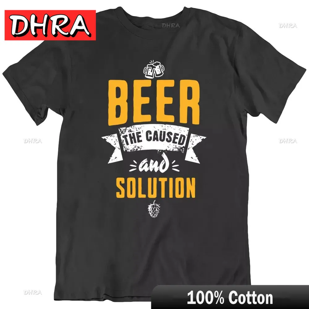 Beer Drinking Alcohol Beverage The Caused Solution Funny T Shirt Tee ...