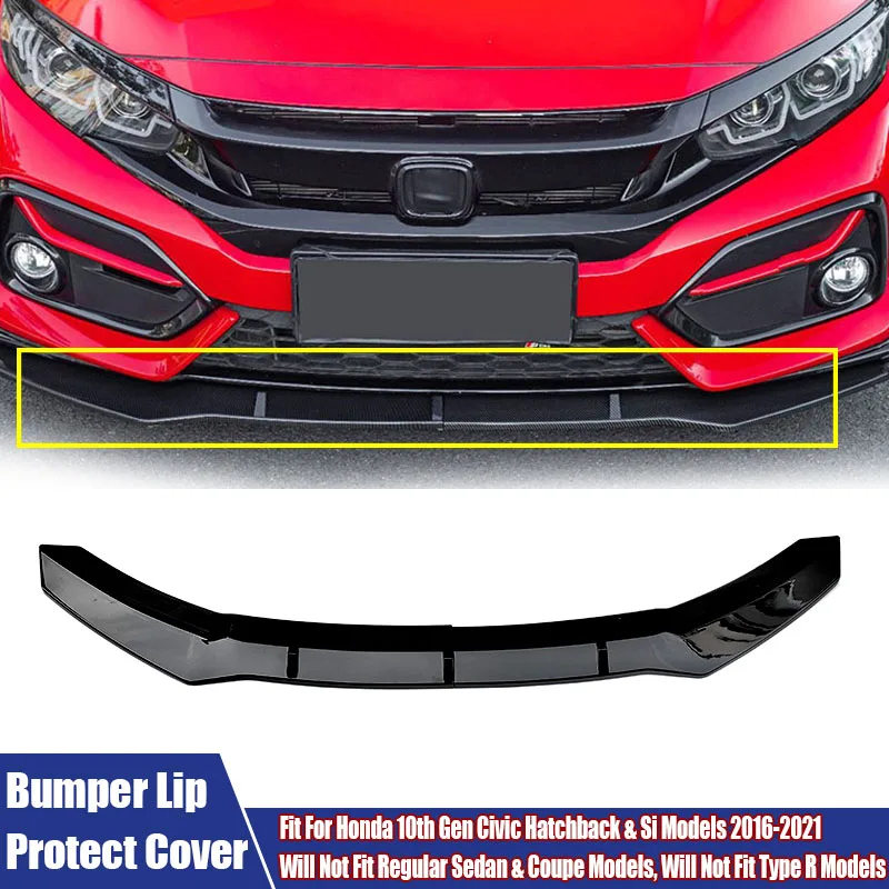 Car Front Bumper Lip Diffuser Spoiler Splitter Guard For Honda 10th Gen ...