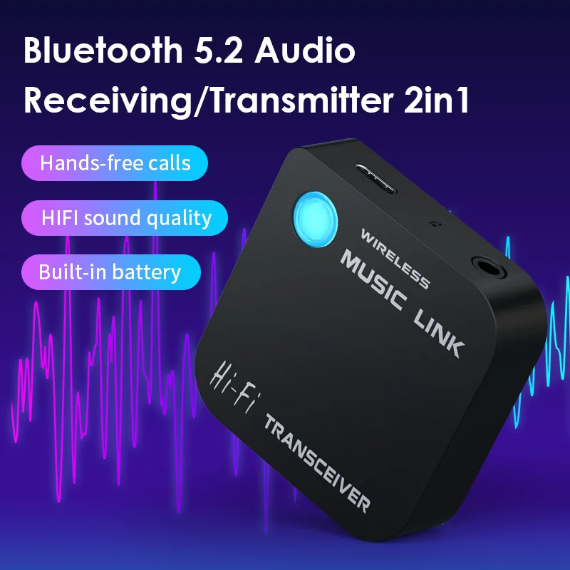 bluetooth 5.2 Transceiver Audio 2 in 1 Transmitter and Receiver RX/TX ...