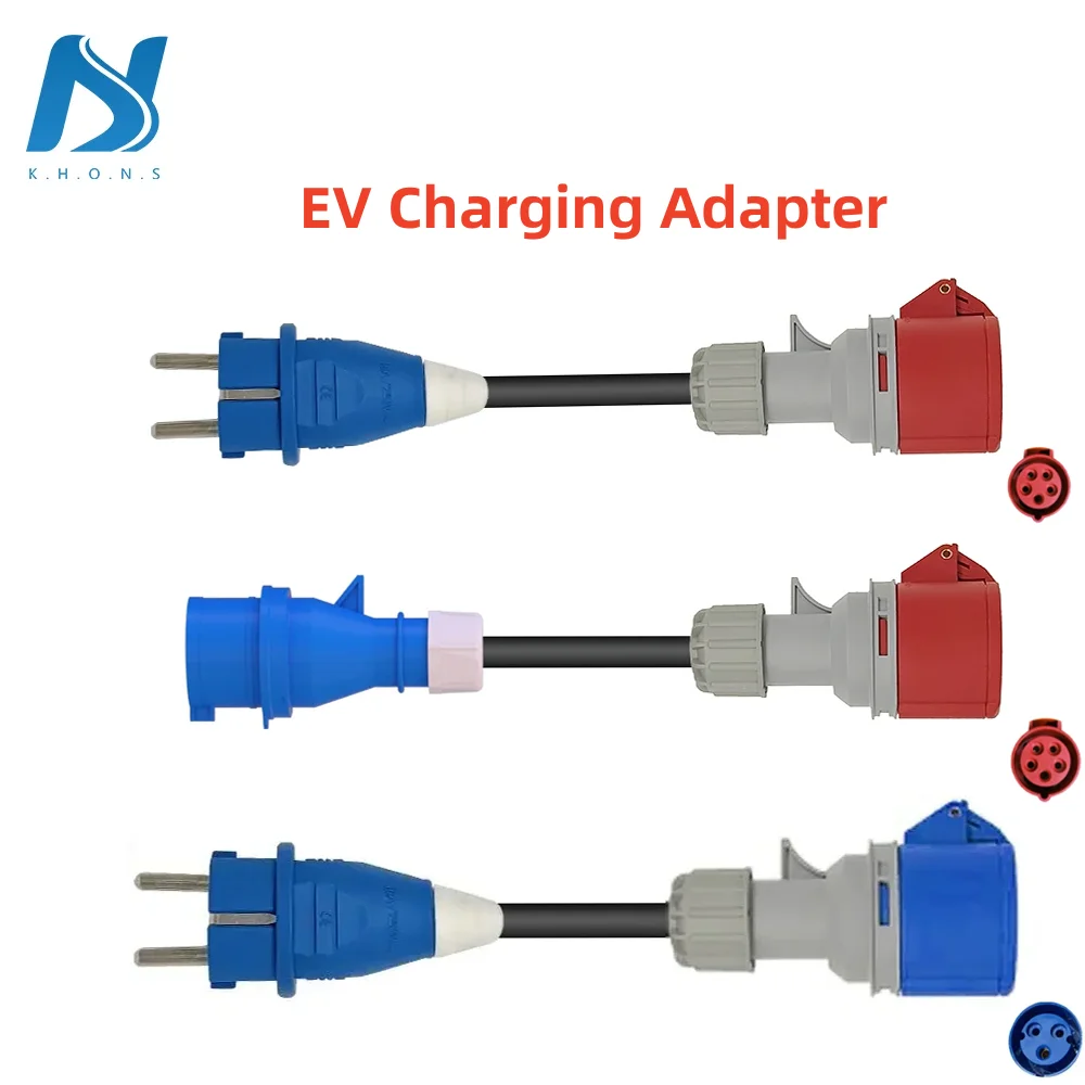 Khons-32A-Red-CEE-Female-Plug-To-16A-Phase-Adapter-7KW-22KW-Socket ...
