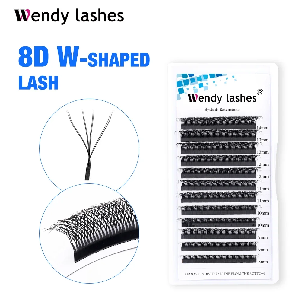 Wendy-Lashes-8DW-Two-Tips-4D-W-Shape-Lashes-Extension-Premade-Volume ...