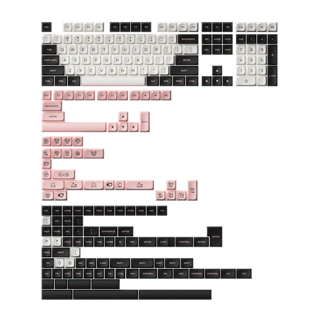 MDA PBT Keycap Set 227-Key UNC Blue/Panda/Neon/Olivia ANSI/ISO Layout ...