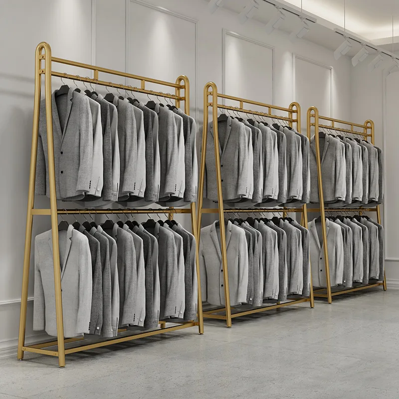 Gold-Cloth-Racks-Double-Levels-Marriage-Luxury-Elegant-Hanging-Clothing ...