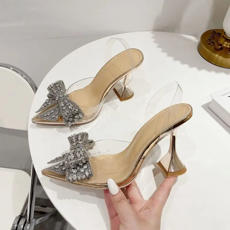 Xibeilove Summer New Women's Sandals Sexy Luxury Pointed Toe Rhinestone ...