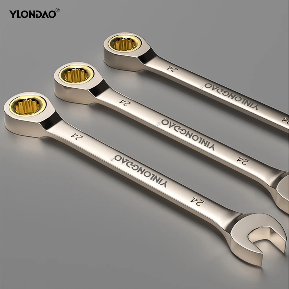 YLONDAO New Key Wrench Flexible Golden Ratchet Wrenches Torque ...