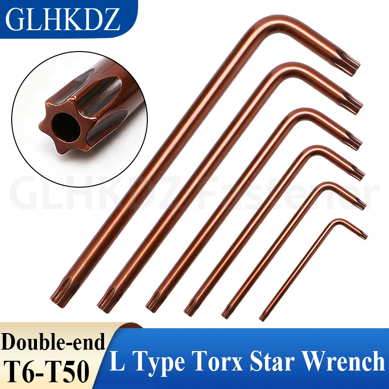 T6-T50 L Type Torx Star Wrench Magnetic L Type Double-End Torx Wrench ...