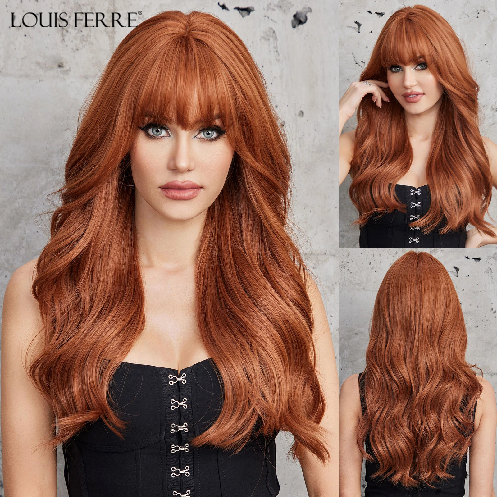 LOUIS-FERRE-Perucas-sint-ticas-onduladas-longas-para-mulheres ...