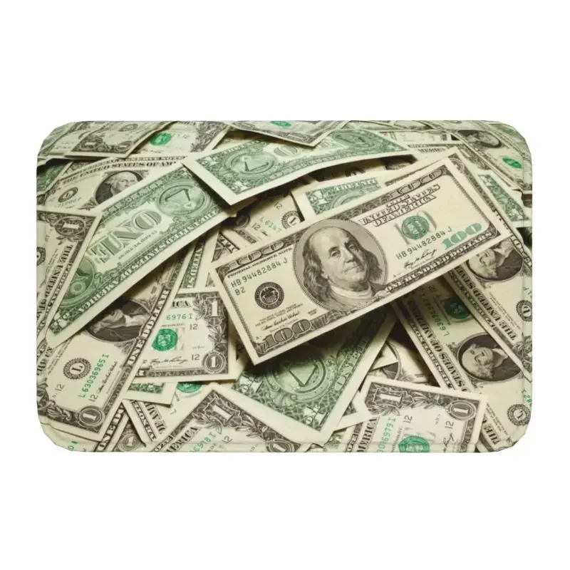 Custom Money Dollars Bill Pattern Doormat Non-Slip Entrance Kitchen ...