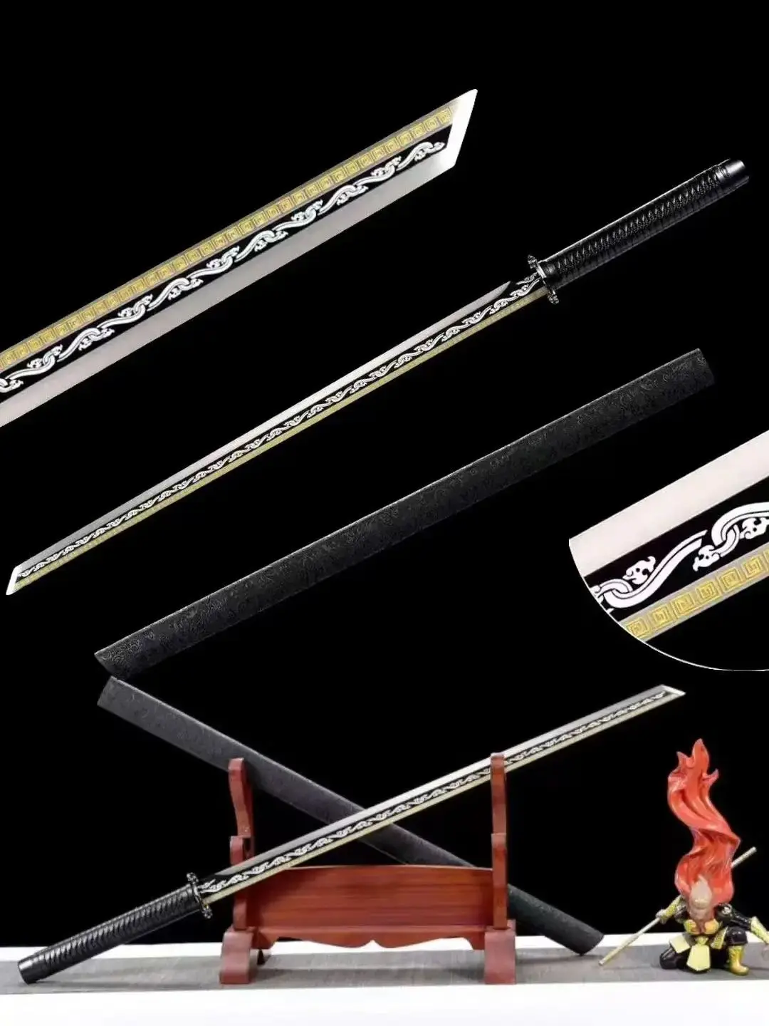 Espada-de-batalla-Horizontal-Kungfu-china-Drag-n-Rojo-hoja-de-acero-de ...