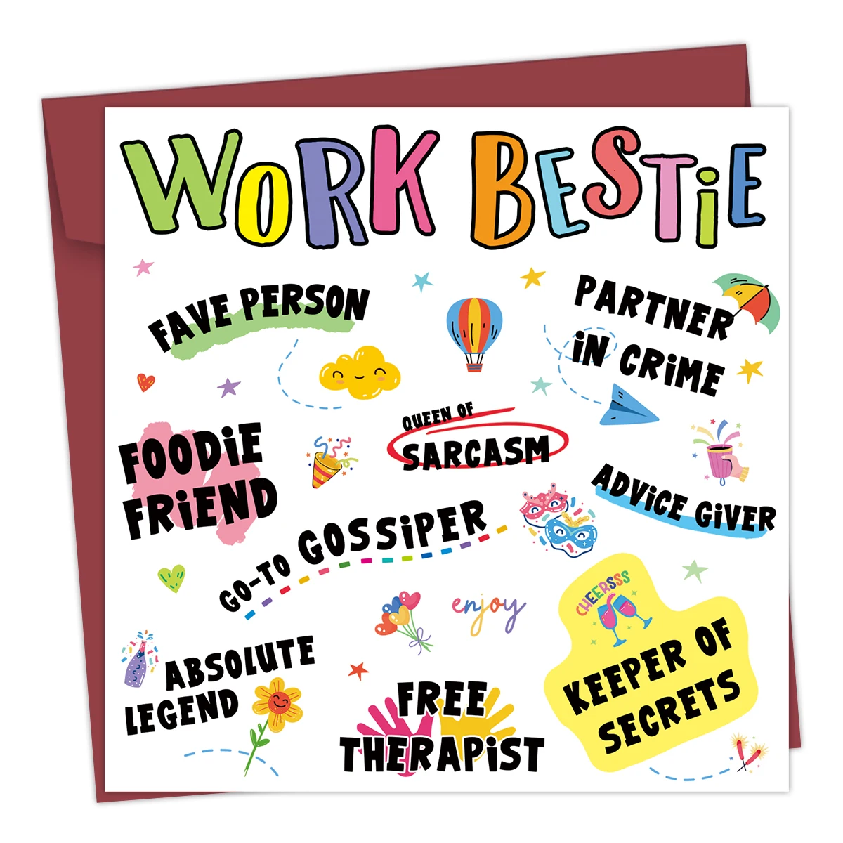 Work Bestie Greeting Card,My Partner In Crime,Funny Birthday Card For ...