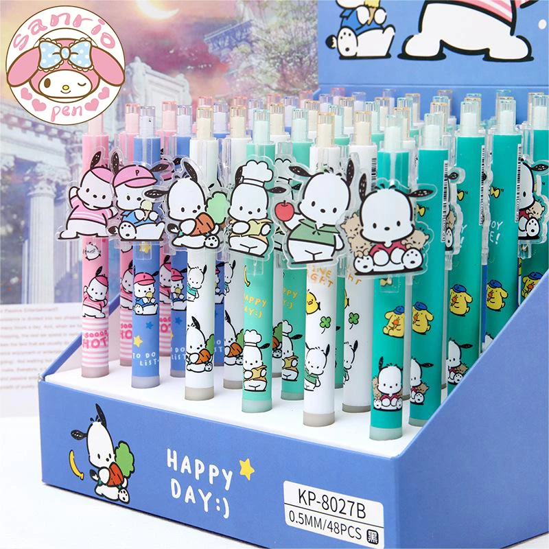Sanrio Pochacco Gel Pen 48pcs Cartoon Kawaii Patch Pen Students ...