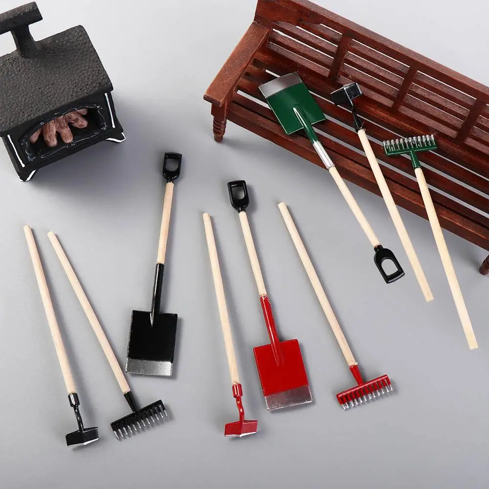1-12-Scale-Dollhouse-Miniature-Shovel-Hoe-and-Pitchfork-Farming-Tools ...