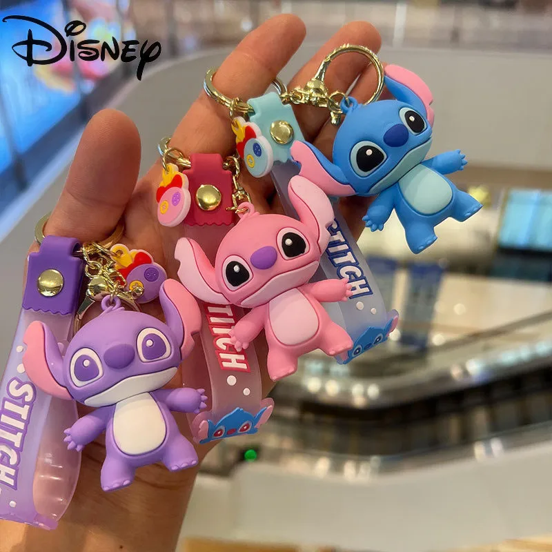 Disney-Lilo-and-Stitch-Keychain-Cartoon-Pink-Purple-Stitch-Doll-Keyring ...
