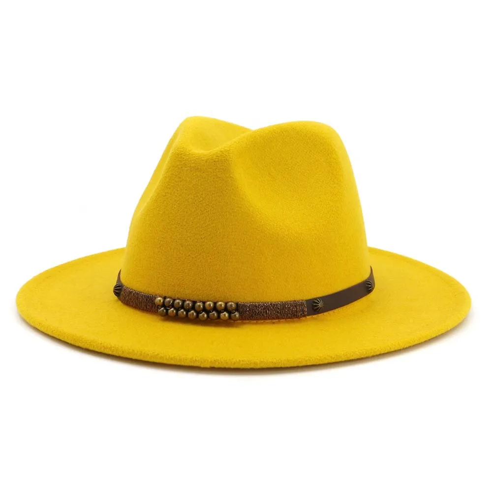 Yellow Fedora Hats Men | Women Men Fedora Hat Felt | Apparel Yellow ...