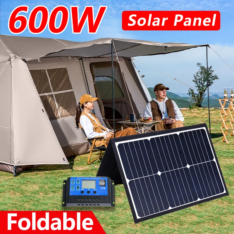 600W Solar Panel Kit Complete Camping Foldable Solar Power Station MPPT ...
