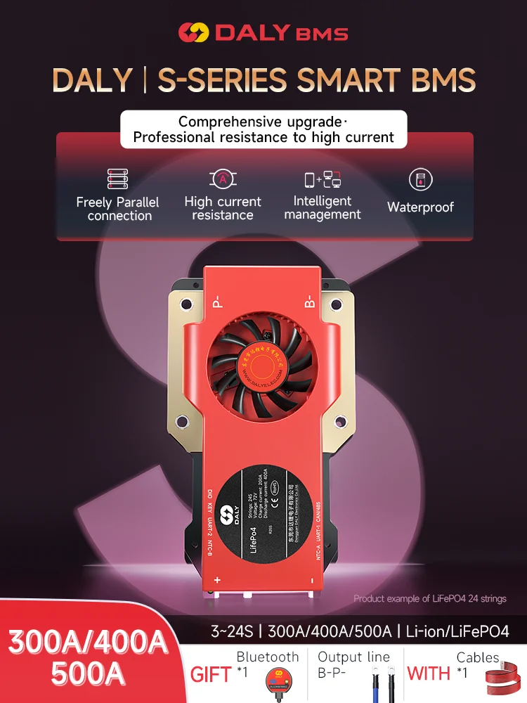 Daly Smart Lifepo4 BMS 4S 8S 16S 24S 12V 24V 48V Li-ion 10S 36V 13S 48V 20S 72V 300A 400A 500A ...
