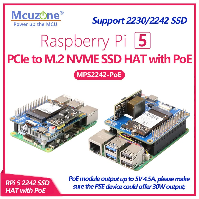 MPS2242-POE-HAT-PoE-ethernet-powered-for-Raspberry-Pi5-PCIE-to-NVME-SSD ...