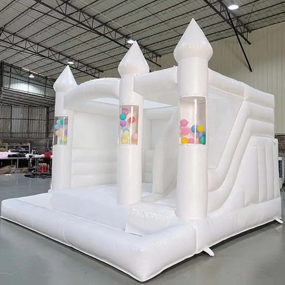 Transparent Tubes White Inflatable Bounce House – PVC Castle with ...