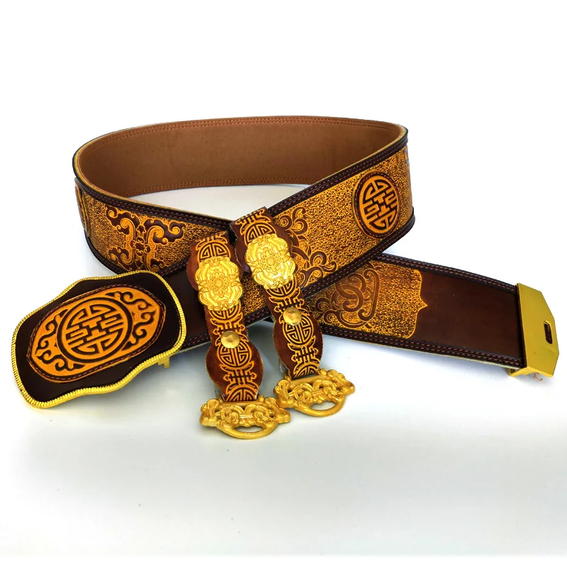Chinese-Mongolian-Dance-Belt-Men-Ethnic-Style-Leather-Mongolian-Belts ...