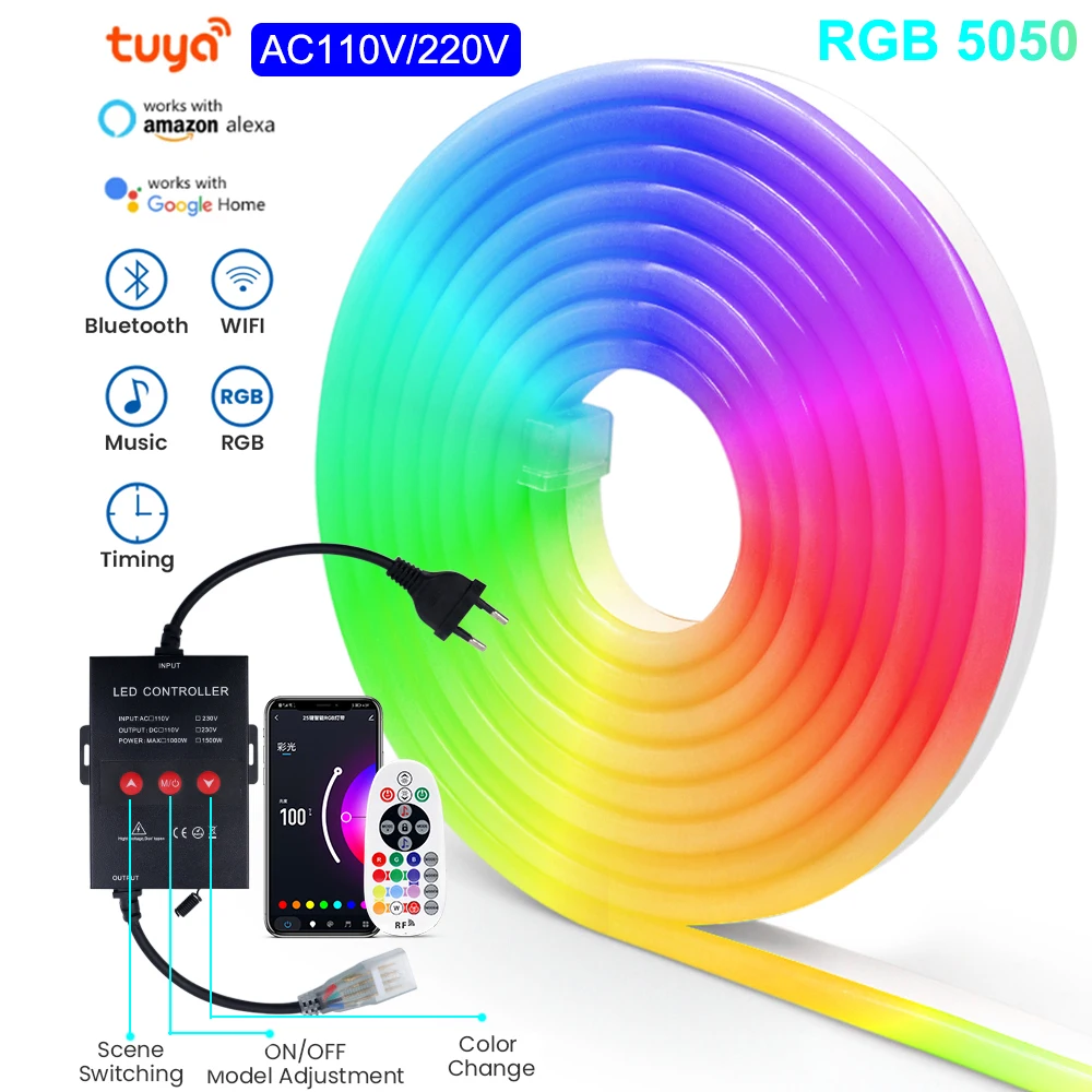 AC-220V-110V-RGB-LED-Neon-Strip-Light-Music-Ribbon-Tape-Tuya-Smart-WiFi ...