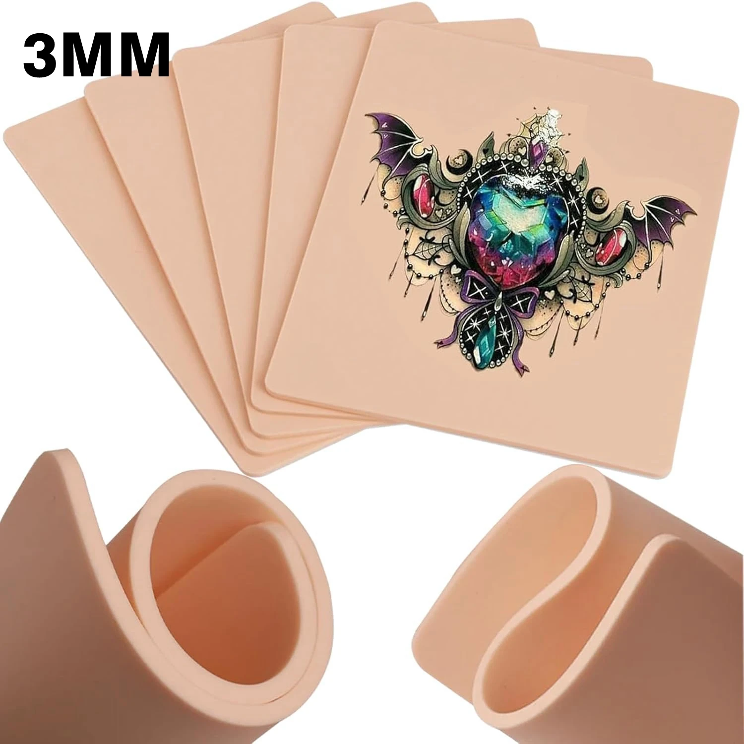 Piel-falsa-para-pr-ctica-de-tatuajes-3MM-de-grosor-color-blanco-doble ...