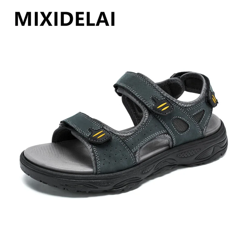 New Mens Sandals Summer Genuine Leather Sandals Men Outdoor Casual ...