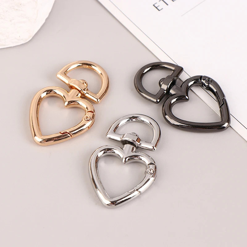 5Pcs-Lot-Peach-Heart-Shape-Metal-Spring-Clasp-Carabiner-Key-Ring ...