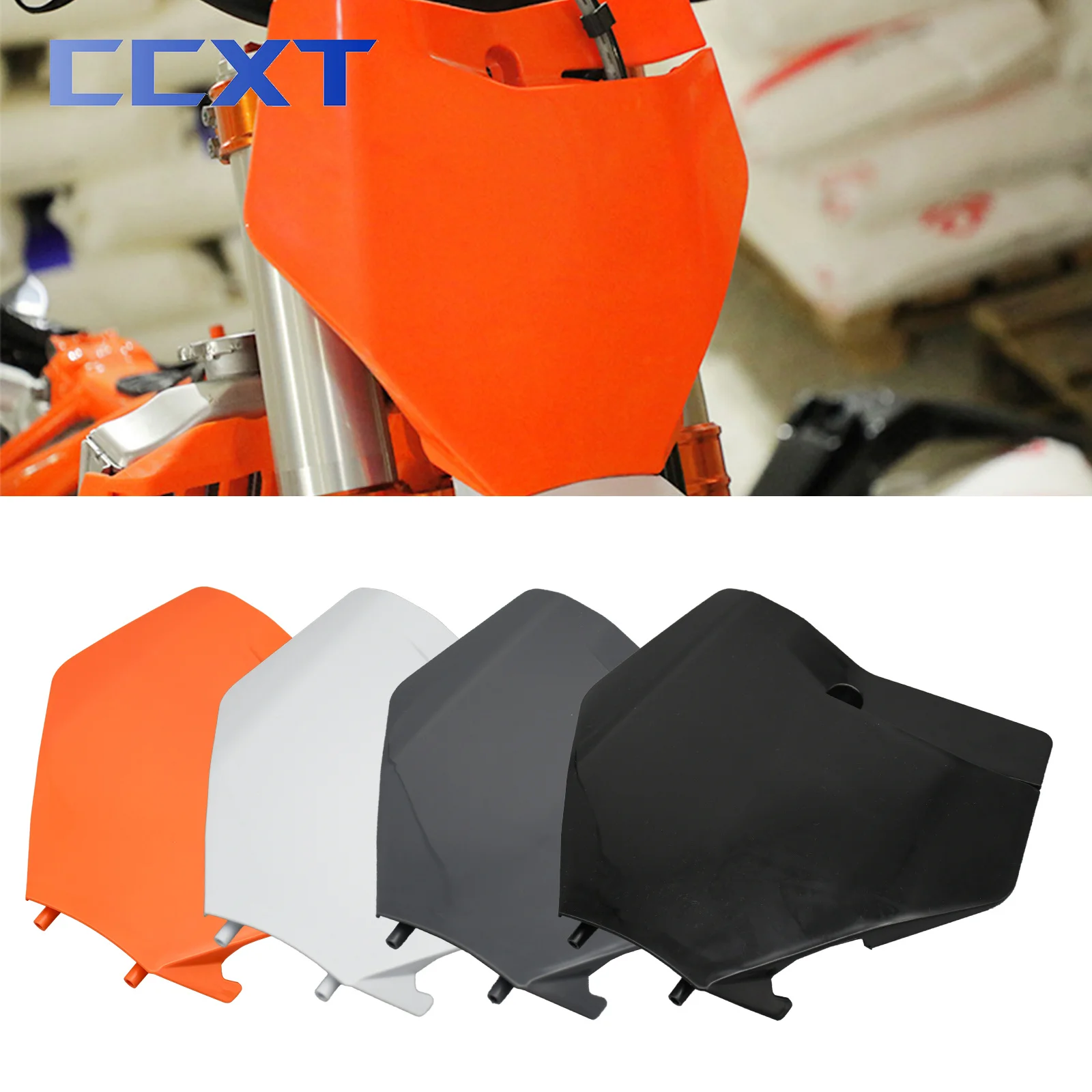 Motorcycle-Front-Number-Plate-Plastic-Cover-Black-White-Orange-For-KTM ...