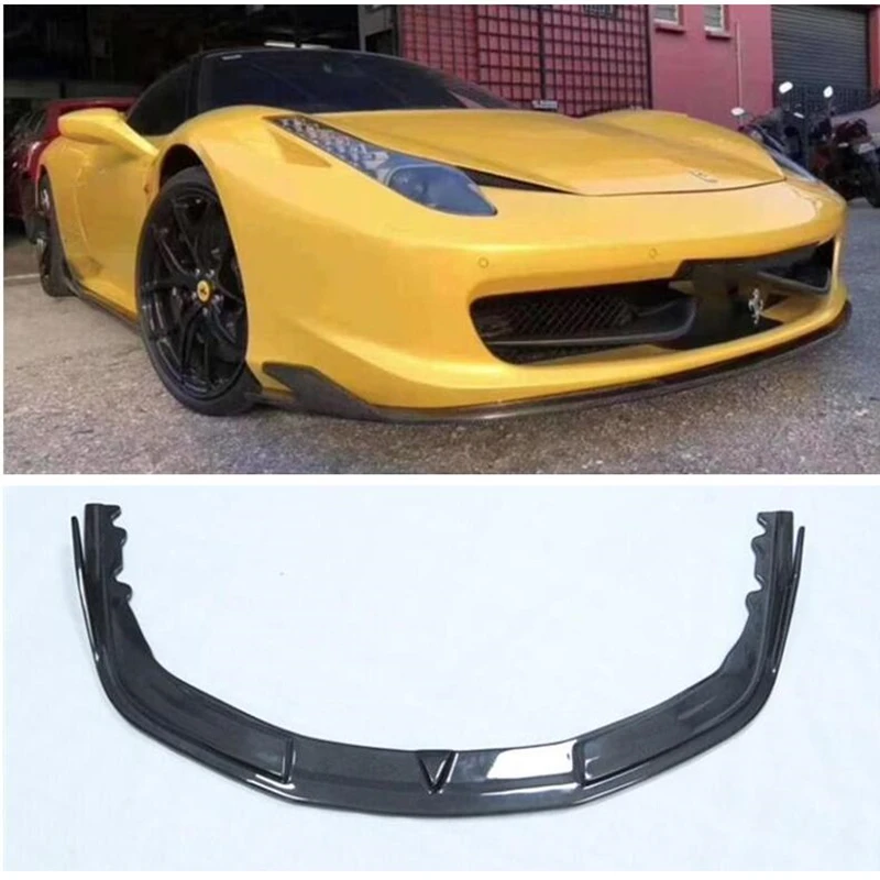 For Ferrari 458 REAL Carbon Fiber Front Lip Splitters Diffuser Bumper ...