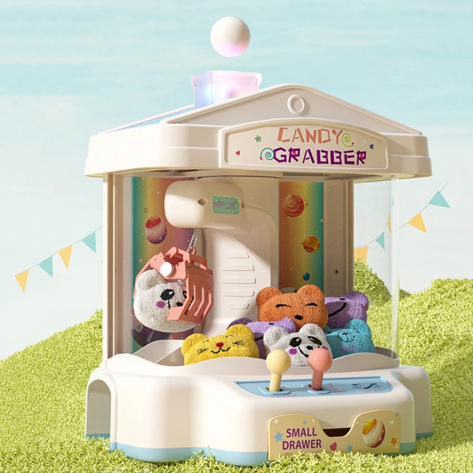 Doll Machine Coin Operated Play Game Mini Claw Catch Toy Machines Dolls ...