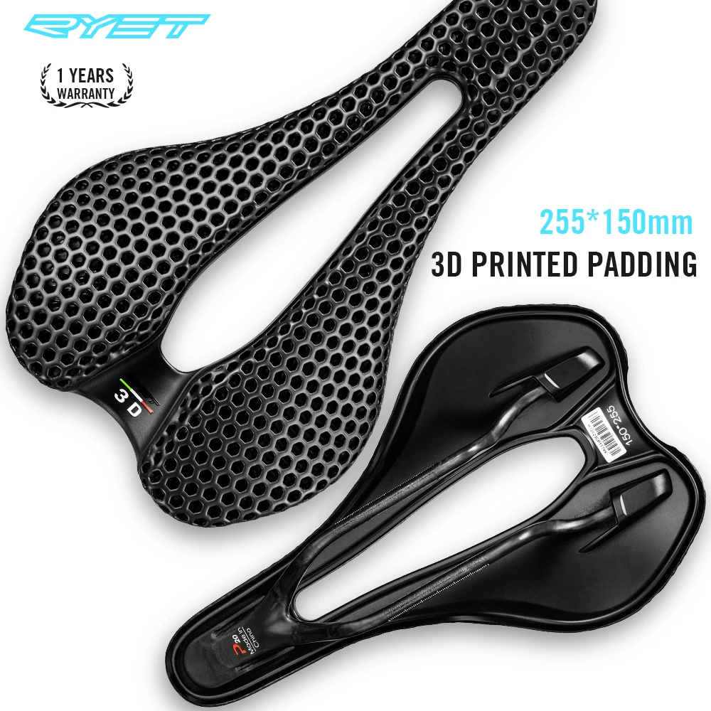 RYET Carbon 3D Printed Bike Saddle 150mm Super Light Road MTB Mountain Racing Bicycle Seat ...
