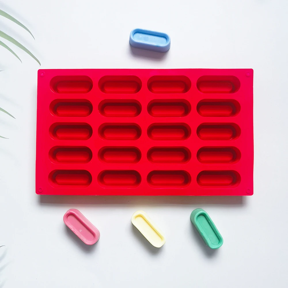 20-Cavity-Silicone-Candy-Mold-Concave-Long-Oval-Candy-Chocolate-Mold ...