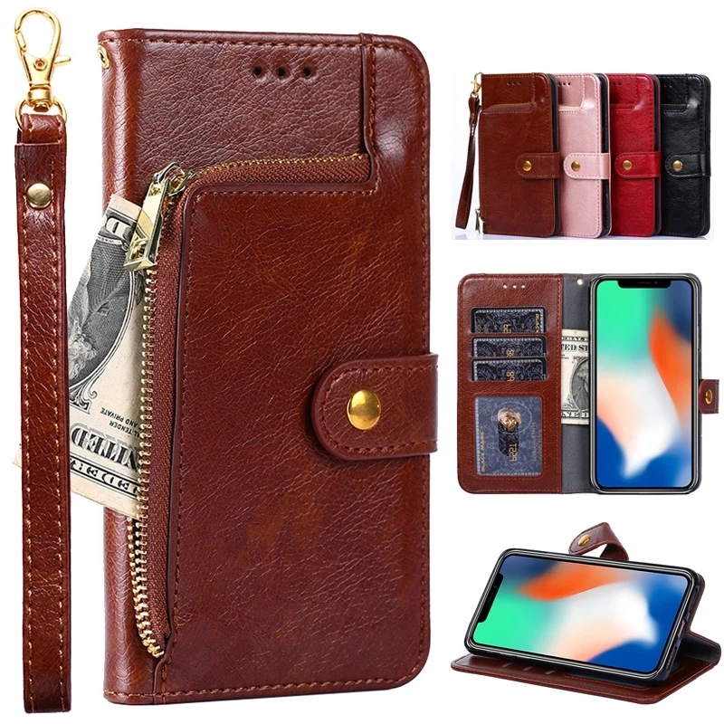 Zipper-Wallet-Phone-Leather-Case-For-TCL-20R-20AX-20-Pro-5G-20B-20-20S ...