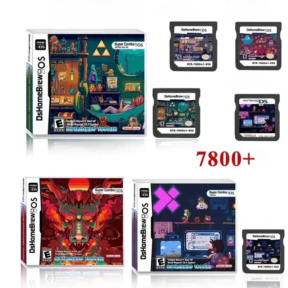 Hot DS Card 7800 in 1 Multi Game Cartridge for NDS NDSL NDSi 3DS 2DS ...