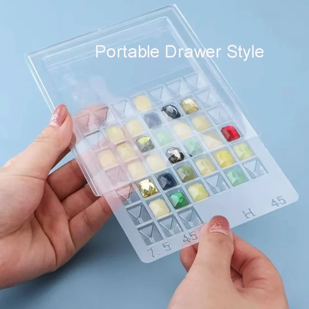 Drawer Style Gemstone Jewelry Storage Box Transparent Diamond Zircon ...