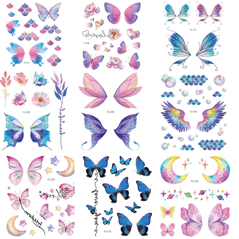 Waterproof-Butterfly-Body-Tattoo-Stickers-Temporary-Removable-Winged ...