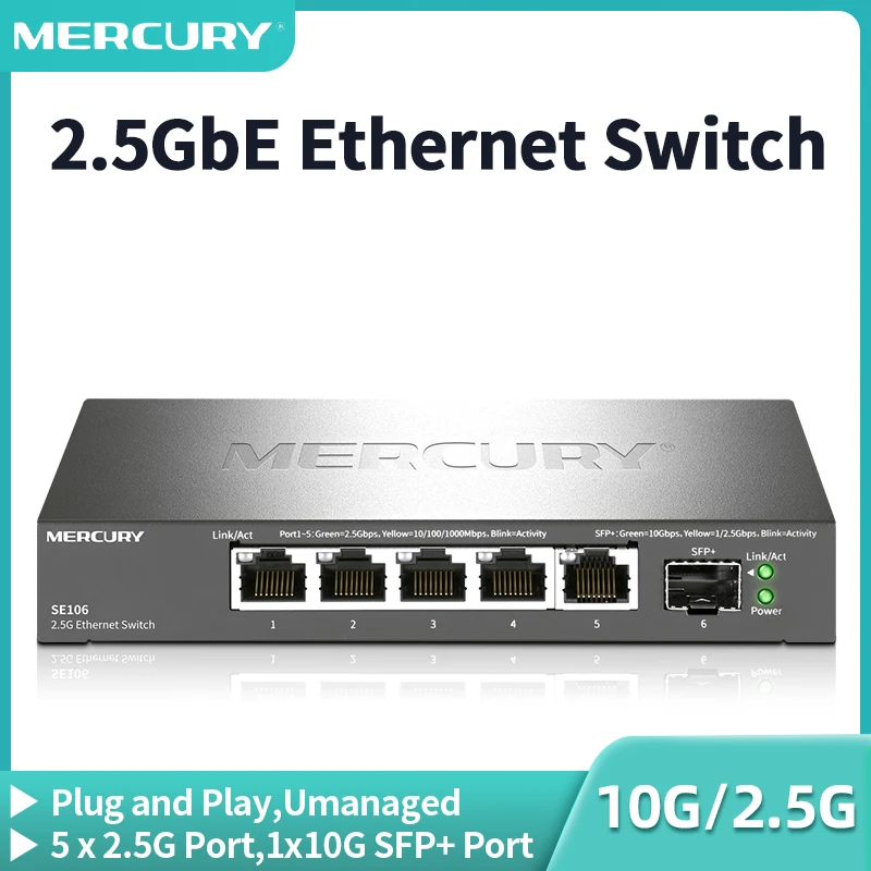 MERCURY-2-5G-Network-Switch-5-Port-2500Mbps-Ethernet-Switch-with-10G ...