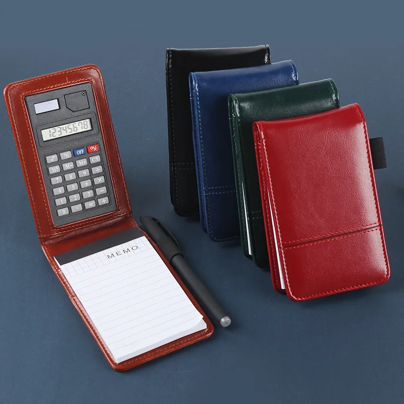 A7 PU Leather Journal Notebook with Mini Calculator Working Small Gragh ...
