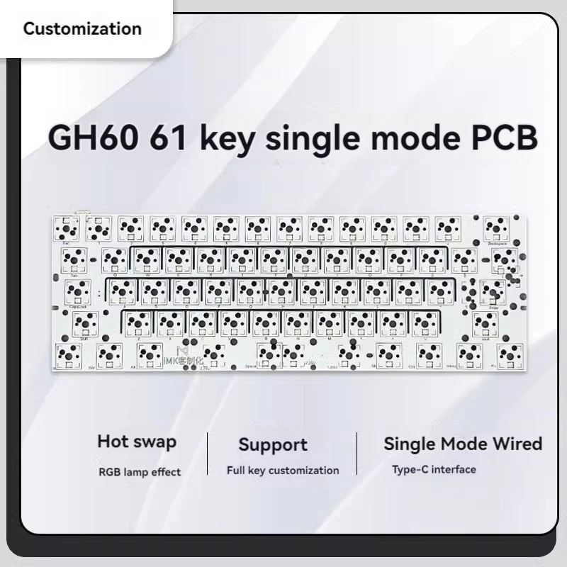 Wooting-60HE-PCB-Board-for-Mechanical-Keyboard-DIY-Custom-GH60-61-Keys ...