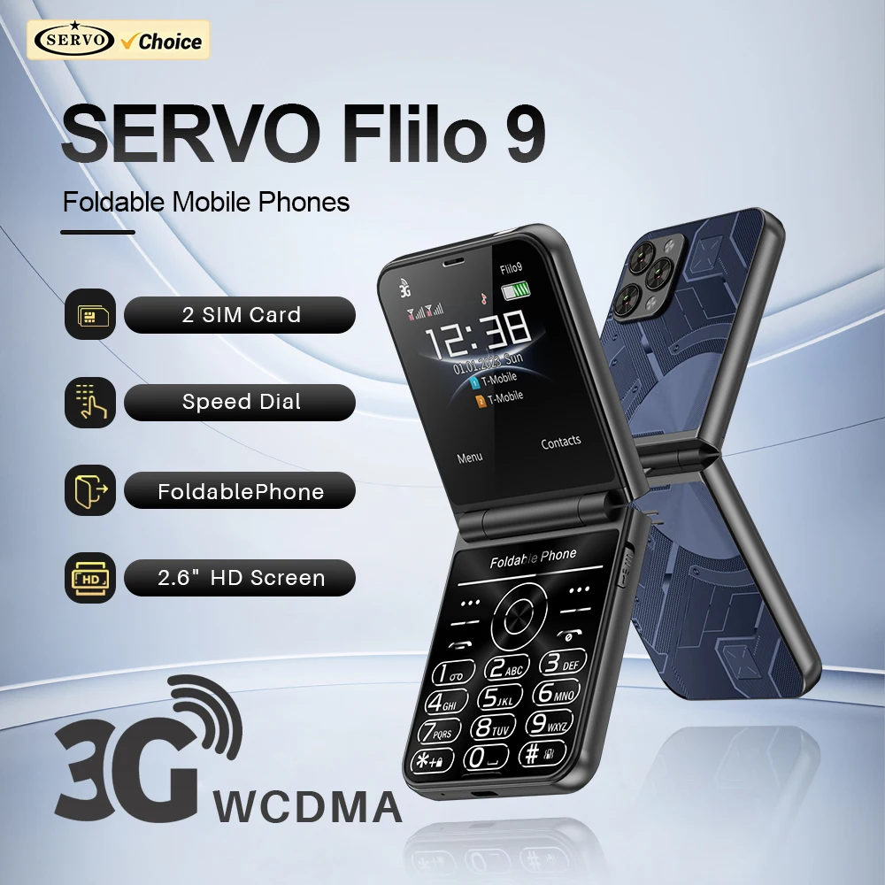 SERVO-Flilo9-tel-fono-m-vil-con-tapa-3G-pantalla-de-2-6-pulgadas ...