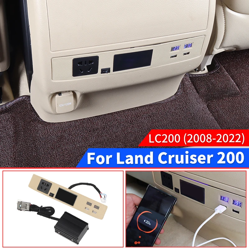 For-Toyota-Land-Cruiser-200-Rear-Row-USB-Multi-Function-Charger-LC200 ...